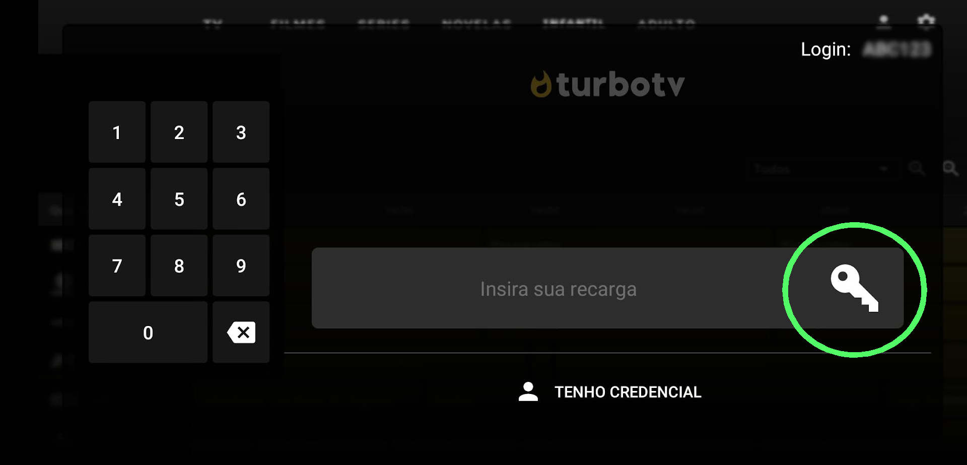Como utilizar uma recarga? - TurboTV